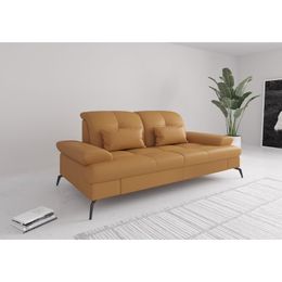 Sit & More sit&more 2,5-Sitzer &raquo;Amica, inkl. Sitztiefenverstellung und Armteilverstellung&laquo; wahlweise mit Kopfteilverstellung und Schlaffunktion gelb B/H/T: 202cm