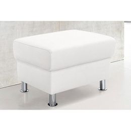 Trendmanufaktur Hocker &raquo;Rondo, Polsterhocker zur Serie, Breite 67 cm, F&uuml;&szlig;e chromfarben&laquo; Fu&szlig;hocker wahlweise mit Federkern, in verschiedenen Bez&uuml;gen 