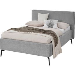 Meise M&ouml;bel meise.m&ouml;bel Polsterbett &raquo;Riva II&laquo; mit schwarzen Metallf&uuml;&szlig;en, wahlweise mit Bettkasten beige Liegefl&auml;che L&auml;nge B: 200cm x 140cm, Strukturstoff inkl. 
