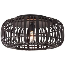 Brilliant Deckenleuchte &raquo;Woodrow&laquo; E27 1 Stk. Bambus - Nature Style - dimmbar - &Oslash; 50cm - E27 Fassung schwarz 1, &Oslash; 50cm H: 23,5cm, 1 Stk.