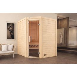 Weka Sauna &raquo;Turku&laquo; Set, 7,5 kW Bio-Ofen mit digitaler Steuerung beige Bio-Ofen, externe Steuerung, 7,5 kW