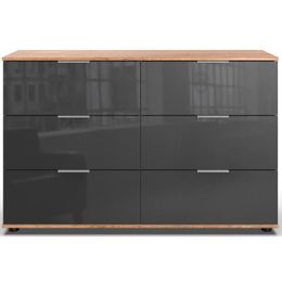 wimex Schubkastenkommode &raquo;Saigon&laquo; mit 6 Schubladen, wahlweise Glas-oder Spiegelfronten grau Holzwerkstoff B/H/T: 130cm x 83cm x 41cm, 6 Stk.