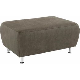 Home Affaire Hocker &raquo;Manhattan&laquo; in drei Bezugsqualit&auml;ten grau Struktur (100% Polyester);Flachgewebe (90% Polyester, 10% Polyamid);Luxus-Microfaser (