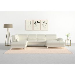 Sit & More sit&more Wohnlandschaft &raquo;Cabrio U-Form, B: 359 cm, mit Sitztiefen-, Arm- & Kopfteilverstellung&laquo; 3 Nierenkissen, Federkern, optional Schlaffunktion und