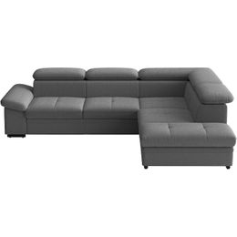 Sit & More sit&more Ecksofa &raquo;Viola, L-Form, B. 249 cm&laquo; optional Schlaffunktion 95% Polyester, 5% Polyamid B/H/T: 249cm x 73cm x 226cm, Flachgewebe LINO, Ottomane