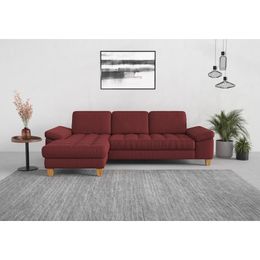 Sit & More sit&more Ecksofa &raquo;Westham L-Form&laquo; mit Recamiere, mit oder ohne Schlaffunktion, Bettkasten, F&uuml;&szlig;e Eiche rot 100% Polyester B/H/T: 275cm x 88cm x 172cm, 