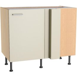 KOCHSTATION Eckunterschrank &raquo;KS-Lucy&laquo; Breite 100 cm, mit 1 T&uuml;r, Soft-Close, h&ouml;henverstellbare F&uuml;&szlig;e Eiche hell, B/H/T: 100cm x 87cm x 58,1cm, T&uuml;ren: 1 