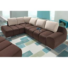 OTTO home Ecksofa &raquo;Bono L-Form&laquo; mit Ottomane, wahlweise mit Schlaffunktion orange Luxus-Microfaser ALTARA NUBUCK (100% Polyester);Luxus-Microfaser 