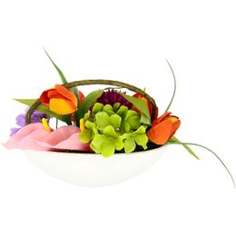 OTTO home Gestecke &raquo;Tulpe, Calla, Hortensie, Gerbera&laquo; In Schale, Kunstblume, Seidenblume bunt B/H/L: 23cm x 16cm x 10cm, 1 Stk.