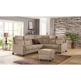 OTTO home Ecksofa &raquo;Boccaccio L-Form&laquo; mit Federkern, incl. Kopfteilverstellung, wahlweise Schlaffunktion beige Struktur weich (90% Polyester / 10% 