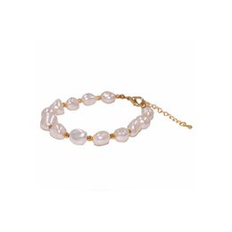 Firetti Damen Armband &raquo;Schmuck Geschenk Armschmuck Armkette Nuggets&laquo; Made in Germany - mit Perlmutt gold 22cm, Messing
