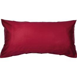 Janine Kissenbezug &raquo;Colors Mako Satin&laquo; mit Rei&szlig;verschluss, uni Kissenh&uuml;lle, feinf&auml;dig, 100% Baumwolle rot Mako-Satin, Mako-Satin B/L: 80cm x 40cm, 2 Stk., 