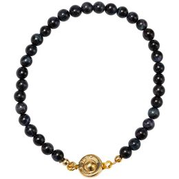 Firetti Damen Armband &raquo;Schmuck Geschenk Edelstahl Armschmuck Armkette Edelstein Perlen&laquo; Made in Germany - mit Tigerauge gold 21cm, Edelstahl