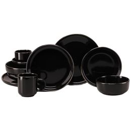 Creatable Kombiservice &raquo;Nordic Festive, Service 10-tlg.&laquo; Minimalistisches Design, Dezente goldene Akzente Steinzeug 10