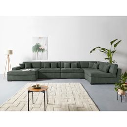 Home Affaire Wohnlandschaft &raquo;Skara XXL U-Form&laquo; Lounge-Sofa XXL mit Federkern-Polsterung, in vielen Bezugsvarianten grau 100% Polyester B/H/T: 510cm x 
