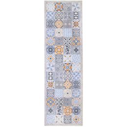 PRIMAflor-Ideen in Textil K&uuml;chenl&auml;ufer &raquo;MOROCCAN TILES, Made in Belgium&laquo; rechteckig 6,5 mm H&ouml;he Fliesen Design, Ornamente, 50x150 cm, rutschhemmend, 