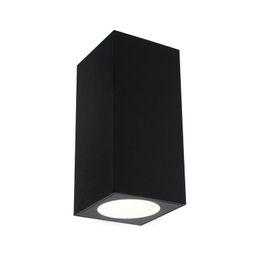 Paulmann LED Au&szlig;en-Wandleuchte &raquo;Flame IP44 eckig 58x75mm 3000K 2x3,5W 2x260lm 230V Aluminium&laquo; 1 Stk. Warmwei&szlig; IP44 grau 2, H: 12,8cm, 1 Stk.