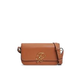Tommy Hilfiger Damen Umh&auml;ngetasche &raquo;TH SCRIPT FLAP CROSSOVER&laquo; Schultertasche, Handtasche, Mulitfach, Clutch mit Logo braun B/H/T: 22,5cm x 12cm x 6cm