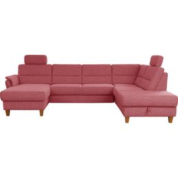 Home Affaire Wohnlandschaft &raquo;Palmera U-Form, B: 308 cm&laquo; optional Schlaffunktion & Bettkasten, Federkern lila 100% Polyester;Struktur (100% Polyester);
