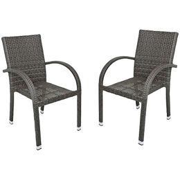 Garden Pleasure Stapelstuhl &raquo;MODESTO&laquo; (Set) 2 Stk.2er Set, auch f&uuml;r die Gastronomie geeignet grau Kunststoff B/H/T: 57cm x 90cm x 64cm, 2 Stk.