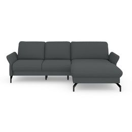 Sit & More sit&more Ecksofa &raquo;Fashion L-Form&laquo; wahlweise mit Kopfteilverstellung und Vorziehsitz, motorisch grau B/H/T: 253cm x 84cm x 165cm, Luxus-Microfaser 