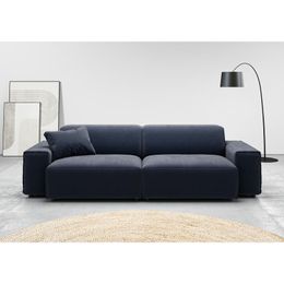 Home Affaire Big-Sofa &raquo;Glimminge auch in Breitcord, Feincord + Easy care-Bezug,&laquo; besondere Kedern&auml;hte Zierkissen blau 100% Polyester B/H/T: 254cm x 