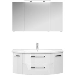 Badm&ouml;bel-Set &raquo;Serie 4010 2-teilig Keramik-Waschtisch mit LED-Spiegelschrank&laquo; Set wei&szlig; Holzwerkstoff B/H/T: 120,5cmcm x 200cmcm x 48cmcm