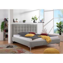 Maintal Polsterbett Bettseiten zerlegt, ohne Bettkasten grau Liegefl&auml;che L&auml;nge B: 200cm x 200cm, Struktur (100% Polyester) mit Einlegerahmen/ohne Matratze, 