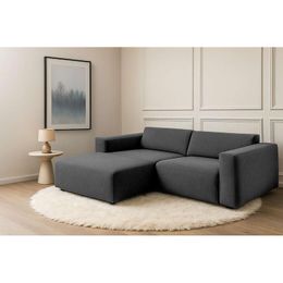 Home Affaire Ecksofa &raquo;Noord mit Kedernaht, Breite 234 cm, L-Form&laquo; Cord, Struktur, Webstoff, mit Wellenunterfederung, Massivholzrahmen grau 100% 
