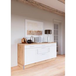 Optifit K&uuml;che &raquo;Ahus&laquo; 180 cm breit, ohne E-Ger&auml;te, Soft Close Funktion, MDF Fronten wei&szlig; B/H/T: 180cm x 90,8cm x 60cm, ohne E-Ger&auml;te