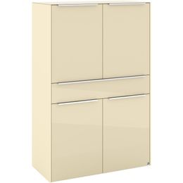set one by Musterring Highboard &raquo;Reno&laquo; 1 Stk. tlg. Mit Gleitern und in verschiedenen Farben erh&auml;ltlich beige Glas, Holzwerkstoff B/H/T: 92cm x 140cm x