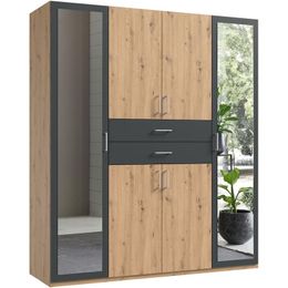 wimex Kleiderschrank &raquo;Diver Dreht&uuml;renschrank mit Spiegel, in der Breite 180cm&laquo; Bestseller Schlafzimmerschrank grau B/H/T: 180cm x 207cm x 58cm, Schubladen: 