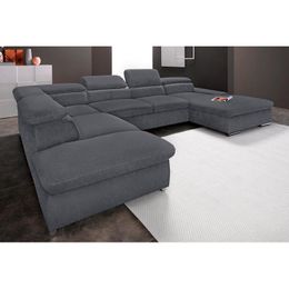 Sit & More sit&more Wohnlandschaft &raquo;Alcudia U-Form&laquo; wahlweise mit Schlaffunktion grau Primabelle -Microfaser;Korpus: Luxus-Kunstleder / Sitz und R&uuml;cken: Struktur
