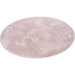 Esprit Hochflor-Teppich &raquo;Relaxx ESP-4150&laquo; rund 25 mm H&ouml;he Wohnzimmer, sehr gro&szlig;e Farbauswahl, weicher dichter Hochflor rosa Kunstfaser &Oslash; 200cm 1 Stk., 25mm, 