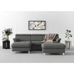 Sit & More sit&more Ecksofa &raquo;Marano L-Form&laquo; inklusive Kopfteilverstellung, optional Schlaffunktion & Bettkasten grau 100% Polyester B/H/T: 257cm x 166cm, Luxus-