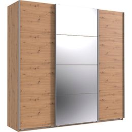 wimex Schwebet&uuml;renschrank &raquo;Norderstedt&laquo; INKLUSIVE 2 Stoffboxen und 2 zus&auml;tzliche Einlegeb&ouml;den, mit Spiegel braun Holzwerkstoff Artisan Eiche Nachbildung, B/