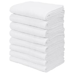 OTTO home Handtuch Set &raquo;Inga, 8 tlg. Handtuch-Set 50x100cm&laquo; Handt&uuml;cher mit feiner Bord&uuml;re, 100% Baumwolle, einfarbig, weich wei&szlig; Walkfrottee, 