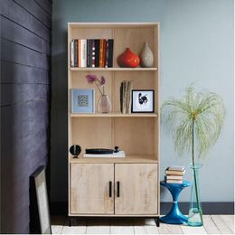 OTTO home Regal &raquo;Santo&laquo; 2 trg., H&ouml;he 180 braun Massivholz B/H/T: 82cm x 180cm x 39cm, 3 Stk. offene F&auml;cher