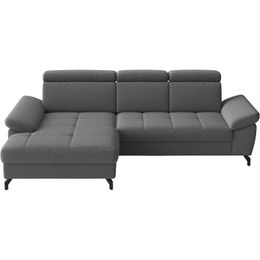Sit & More sit&more Ecksofa &raquo;Vanity, L-Form, B: 264 cm,&laquo; Inkl.Sitz-,Kopf-und Armteilverstellung grau 95% Polyester 5% Polyamid B/H/T: 264cm x 84cm x 181cm, 
