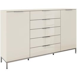 Rauch Schubkastenkommode &raquo;Kommode T&uuml;rkommode Sideboard Kombikommode FLIPP mit Glasfront&laquo; Breite 160/180 cm mit 4 Einlegeb&ouml;den, 2-trg mit 5 Schubladen 