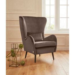 Home Affaire Sessel &raquo;Sallito, Ohrensessel, TV-Sessel&laquo; f&uuml;r Wohnzimmer, auch in Samtcord grau Struktur Hahnentritt (67% Polypropylen, 33% Polyester);
