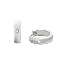 Amor Damen Paar Creolen &raquo;2012667&laquo; mit Zirkonia (synth.) silber 16mm, Silber 925 (Sterlingsilber)