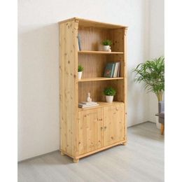 OTTO home Regal &raquo;Tessin, Standregal, B&uuml;cherregal,&laquo; aus massiver Kiefer, Breite 90 cm, H&ouml;he 181 cm, mit T&uuml;ren Massivholz B/H/T: 90cm x 181cm x 38cm, 5 