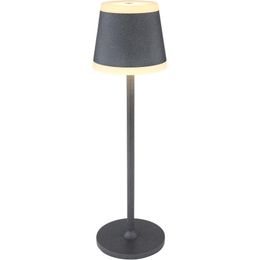 Globo LIGHTING LED Tischleuchte &raquo;RIDLEY&laquo; LED-Modul Warmwei&szlig; Tischlampe/Akku/IP54/Touch Ein/Aus/Touchdimmer grau &Oslash; 13,5cm H: 42cm