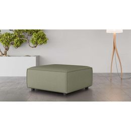 OTTO home Polsterhocker &raquo;Polsterhocker Cavan, Ma&szlig;e B/T/H: 90/90/42 cm&laquo; passend zur Serie, mit Wellenunterfederung, auch in Boucl&eacute; gr&uuml;n 100% Polyester 