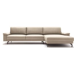 Creation BY ROLF BENZ Ecksofa &raquo;CR.450 elegantes Designsofa mit hohem Sitzkomfort&laquo; beige B/H/T: 274cm x 95cm x 178cm, Leder OSKAR, Recamiere rechts