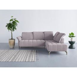 OTTO home Ecksofa &raquo;Fresh L-Form&laquo; Federkern, wahlweise Kopfteilverstellung und motorischer Vorziehsitz grau 100% Polyester B/H/T: 260cm x 79cm x 220cm,