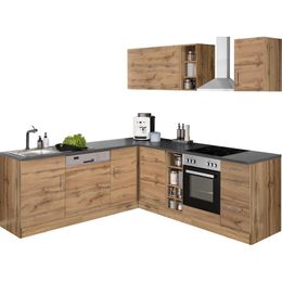 KOCHSTATION Winkelk&uuml;che &raquo;KS-Colmar&laquo; ohne E-Ger&auml;te, Stellbreite 210/240 cm braun B/H/T: 210cm x 240cm