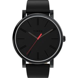 Timex Herren Quarzuhr &raquo; Originals&laquo; Armbanduhr, Herrenuhr, Lederarmband, analog schwarz Einheitsgr&ouml;&szlig;e
