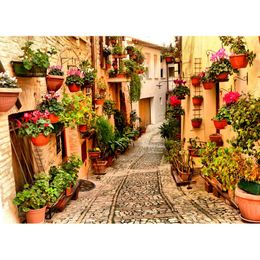 papermoon Fototapete &raquo;Alley in Spello Umbria&laquo; glatt bunt Vlies B/L: 4m x 2,6m, Bahnen: 8 Stk.